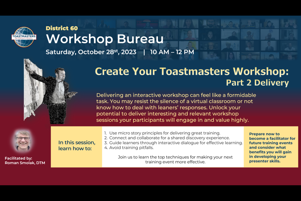Workshop Bureau: Create Your Toastmasters Workshop Part 2 - Delivery ...