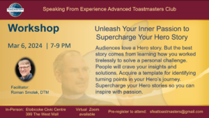 Speaking From Experience Advanced Toastmasters presents "Unleash Your ...