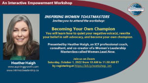 Becoming Your Own Champion with Heather Haigh, presented by Inspiring ...
