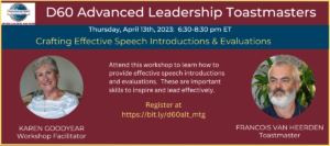 Crafting Effective Speech Introductions & Evaluations - District 60 ...