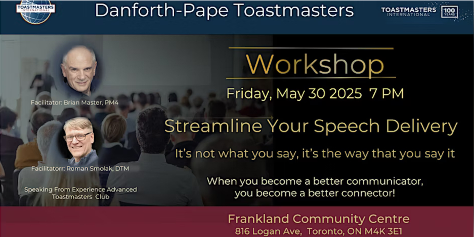 Danforth-Pape Toastmaster - Speech Workshop - District 60 serving ...