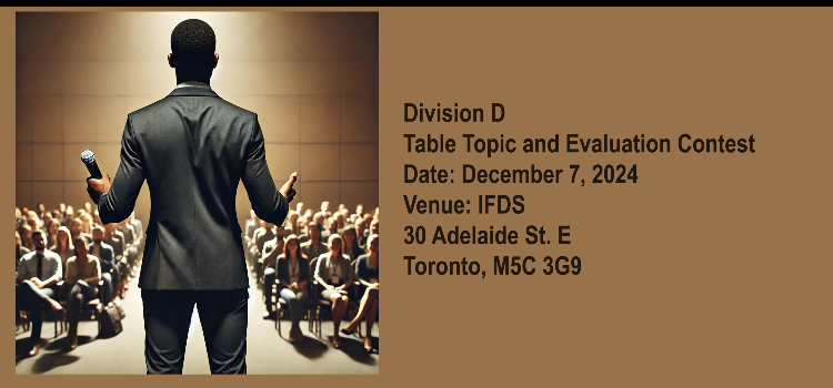 Division D Table Topics and Evaluation Contest Dec 7th - District 60 ...