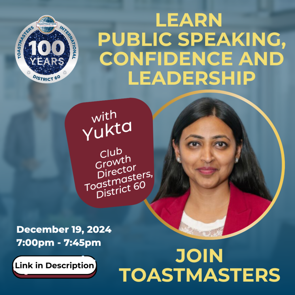 Toastmasters Information Session: Public Speaking, Confidence ...