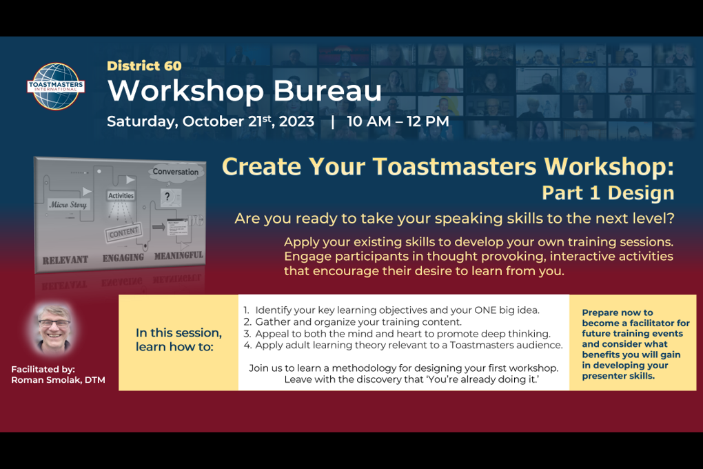 Workshop Bureau: Create Your Toastmasters Workshop Part 1 - Design ...