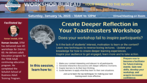 Create Deeper Reflection in Your Toastmasters Workshop - District 60 ...